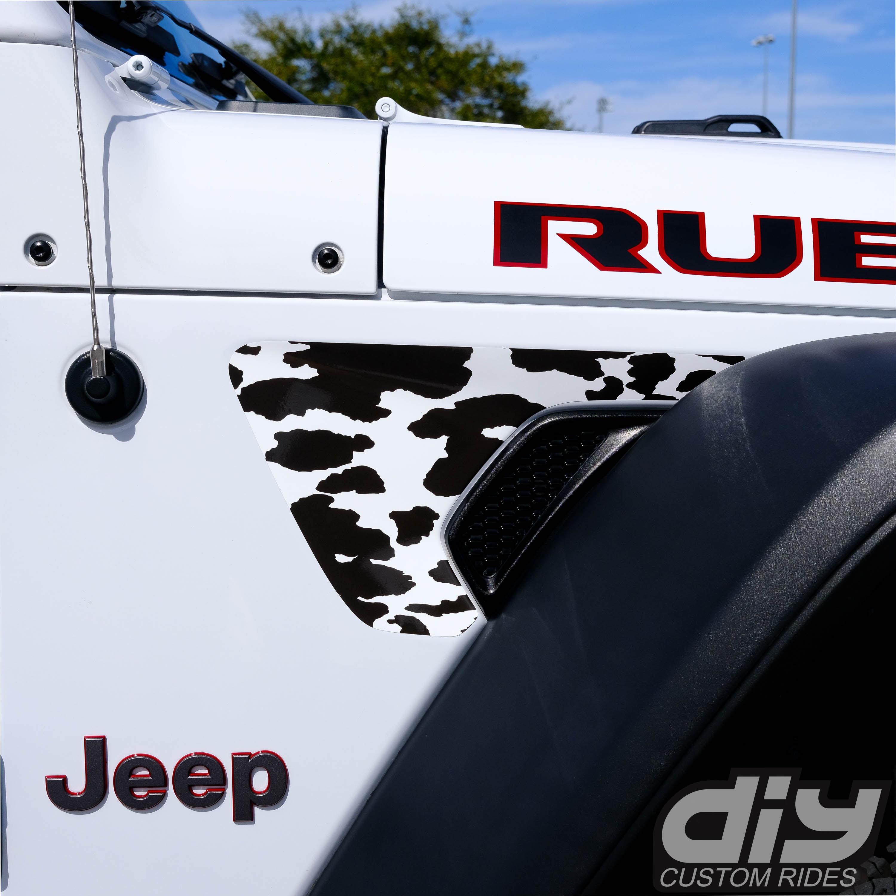 Jeep Fender Vent Vinyl "Cow" Decals Fits 2018-2025 Wrangler JL & Gladi ...