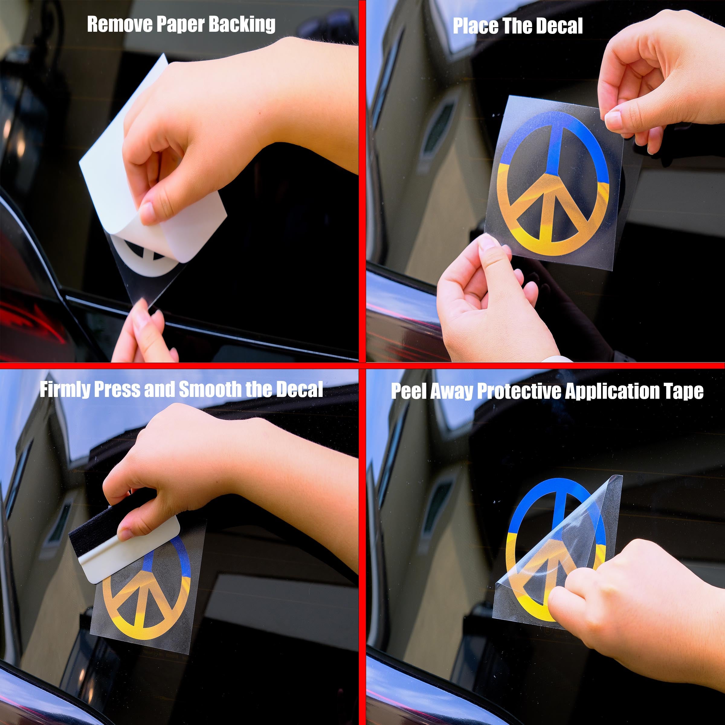 Holographic Peace Wave Fingers Decals Pair | DIY Custom Rides Holographic Peace Wave Fingers Decals Pair | DIY Custom Rides