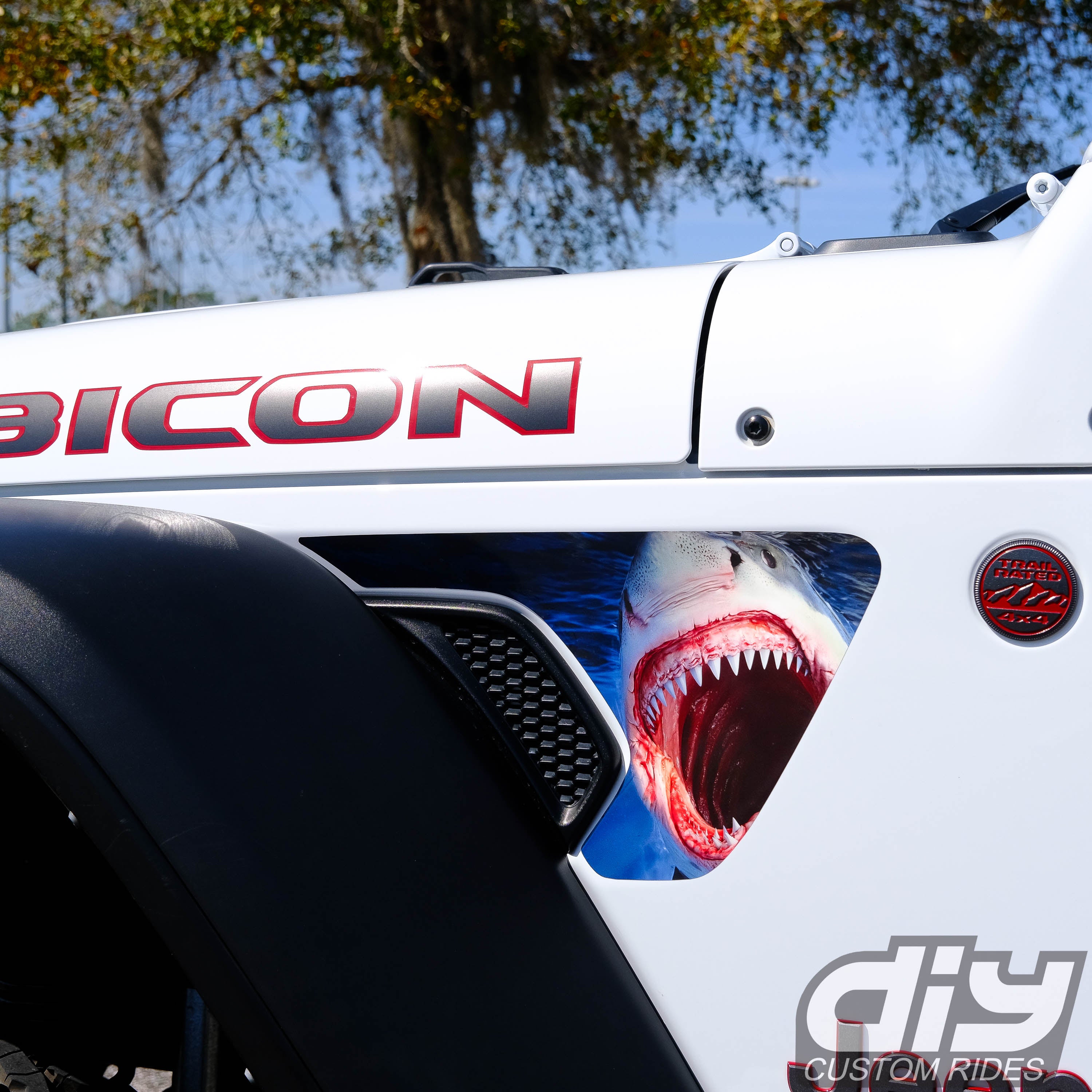 Jeep Fender Vent Vinyl "Shark" Decals Fits 2018-2025 Wrangler JL & Gla ...