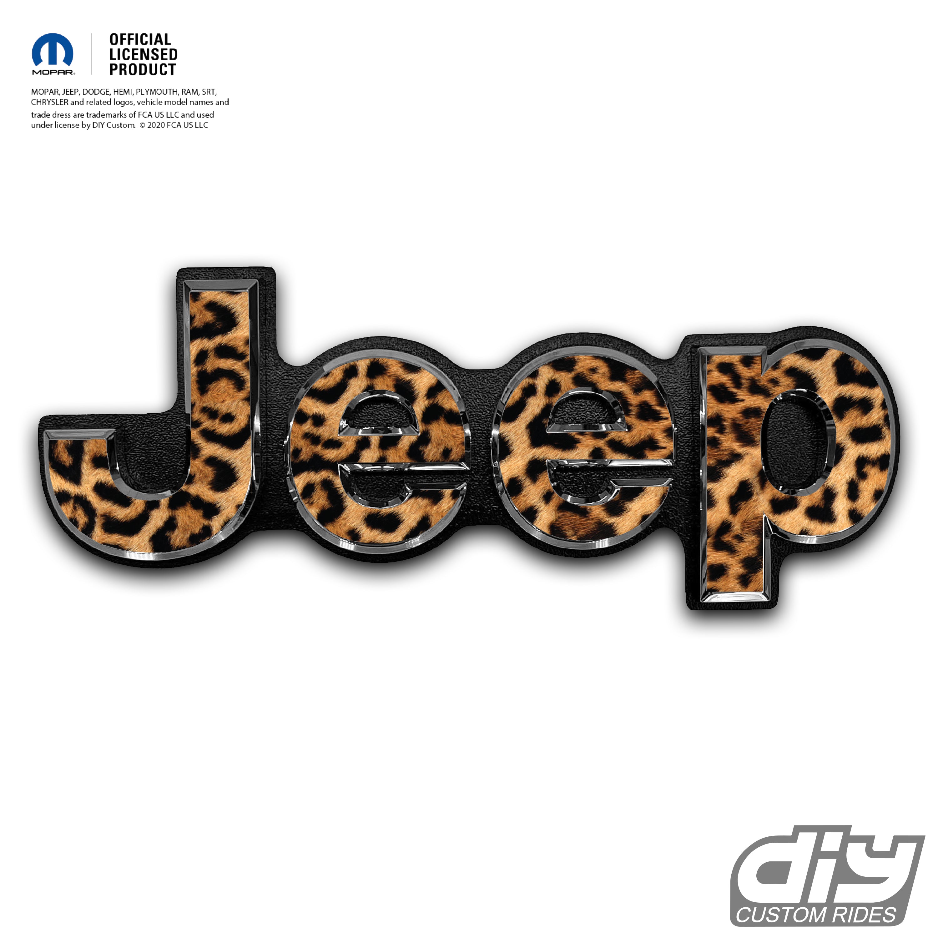 Jeep Emblem Overlay Decals - Leopard Print | DIY Custom Rides