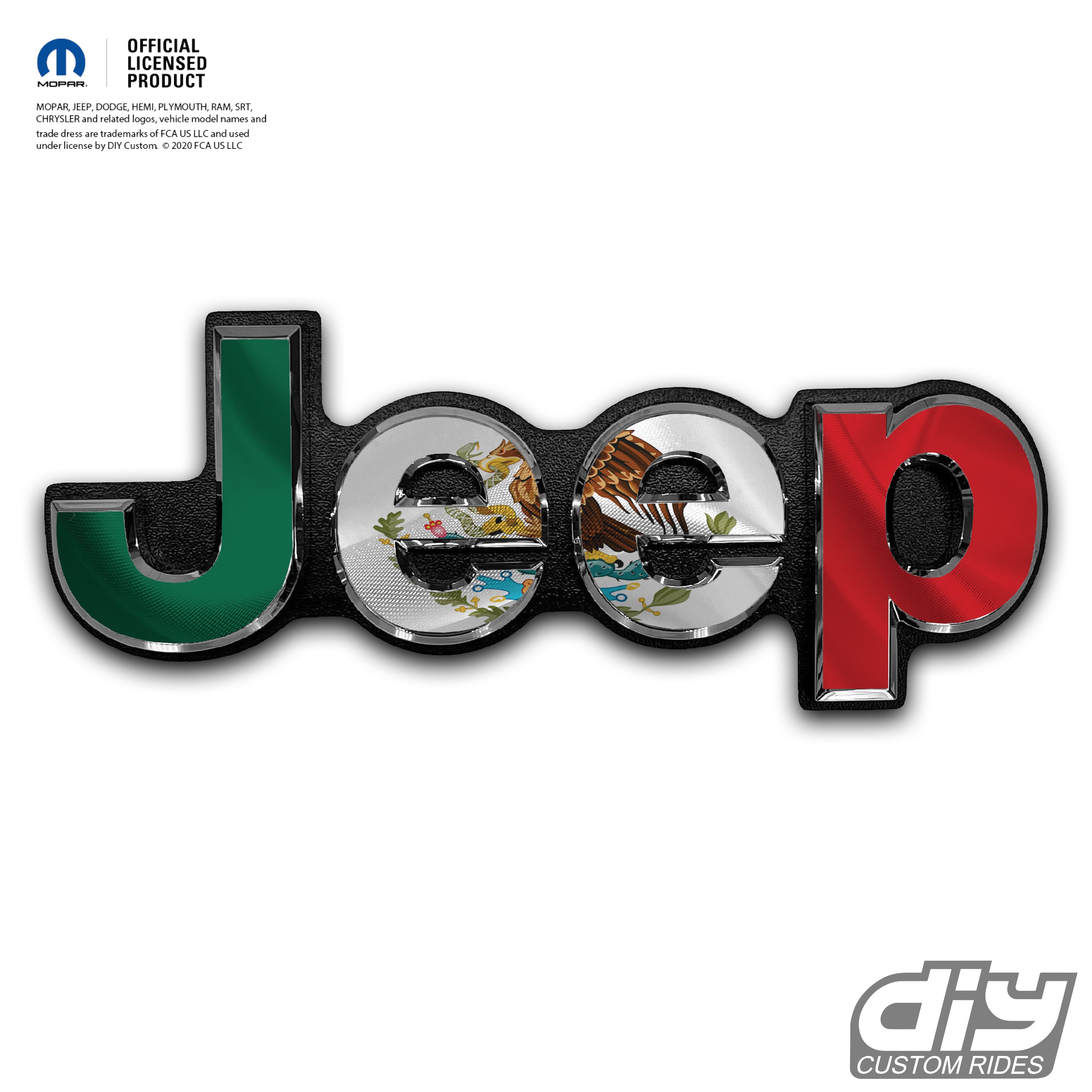 Jeep Emblem Overlay Decals - Mexican Flag | DIY Custom Rides