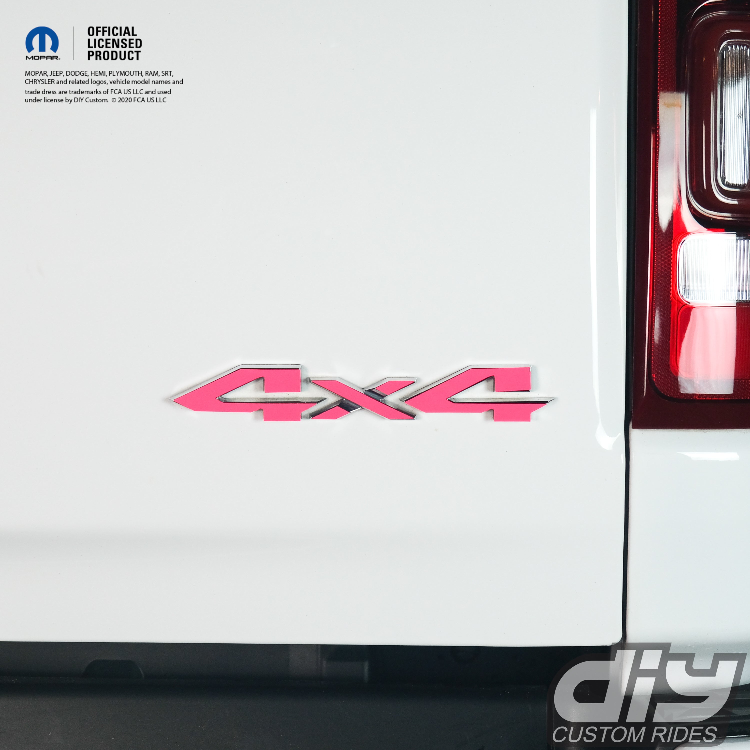 RAM 4x4 Emblem Overlay Decals FLUORESCENT HOT PINK Fits 2009-2023 1500 ...