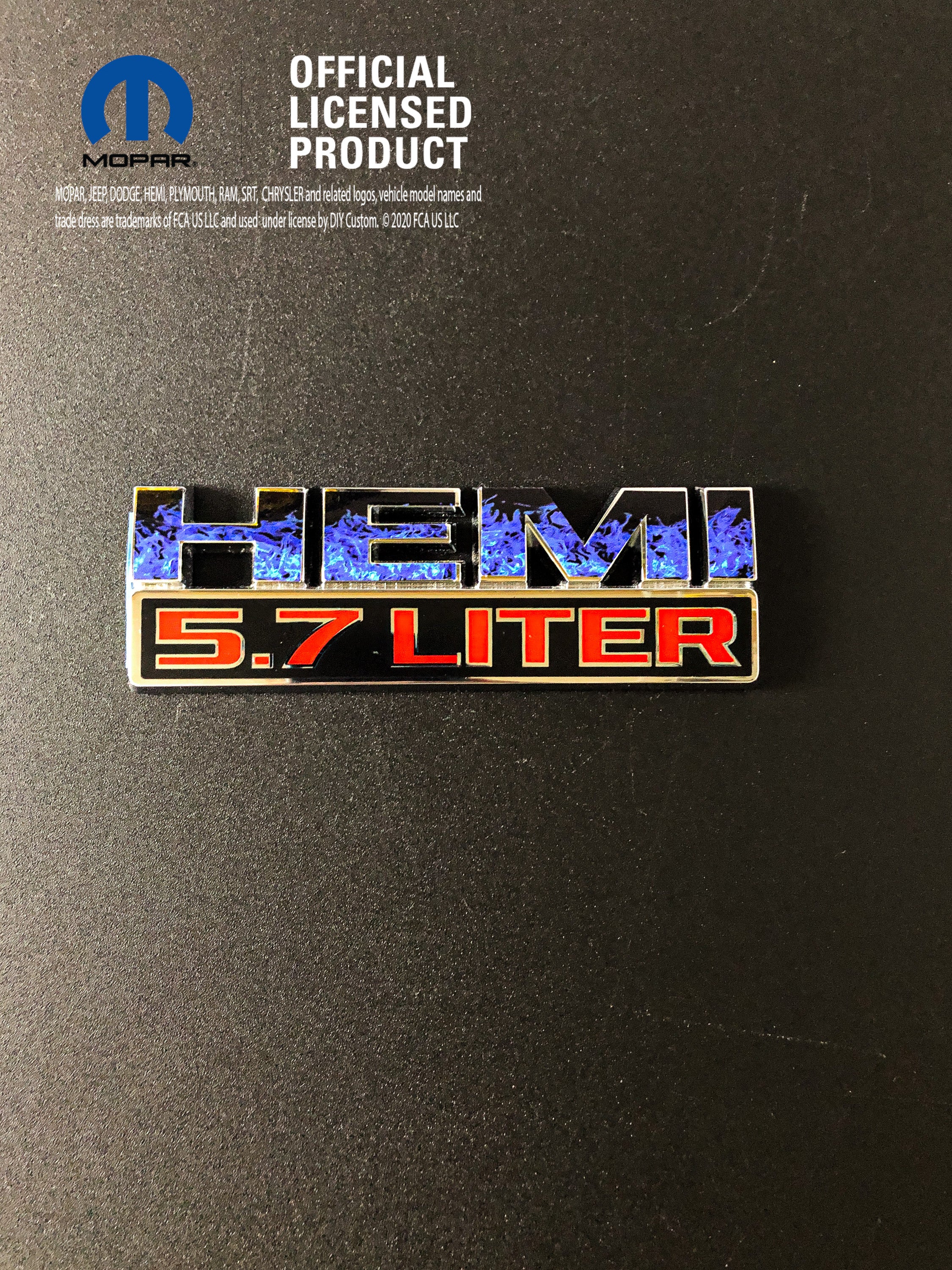 RAM 1500 HEMI Fender Emblem Overlay Decals (Pair) BLUE FIRE FLAMES Fit ...