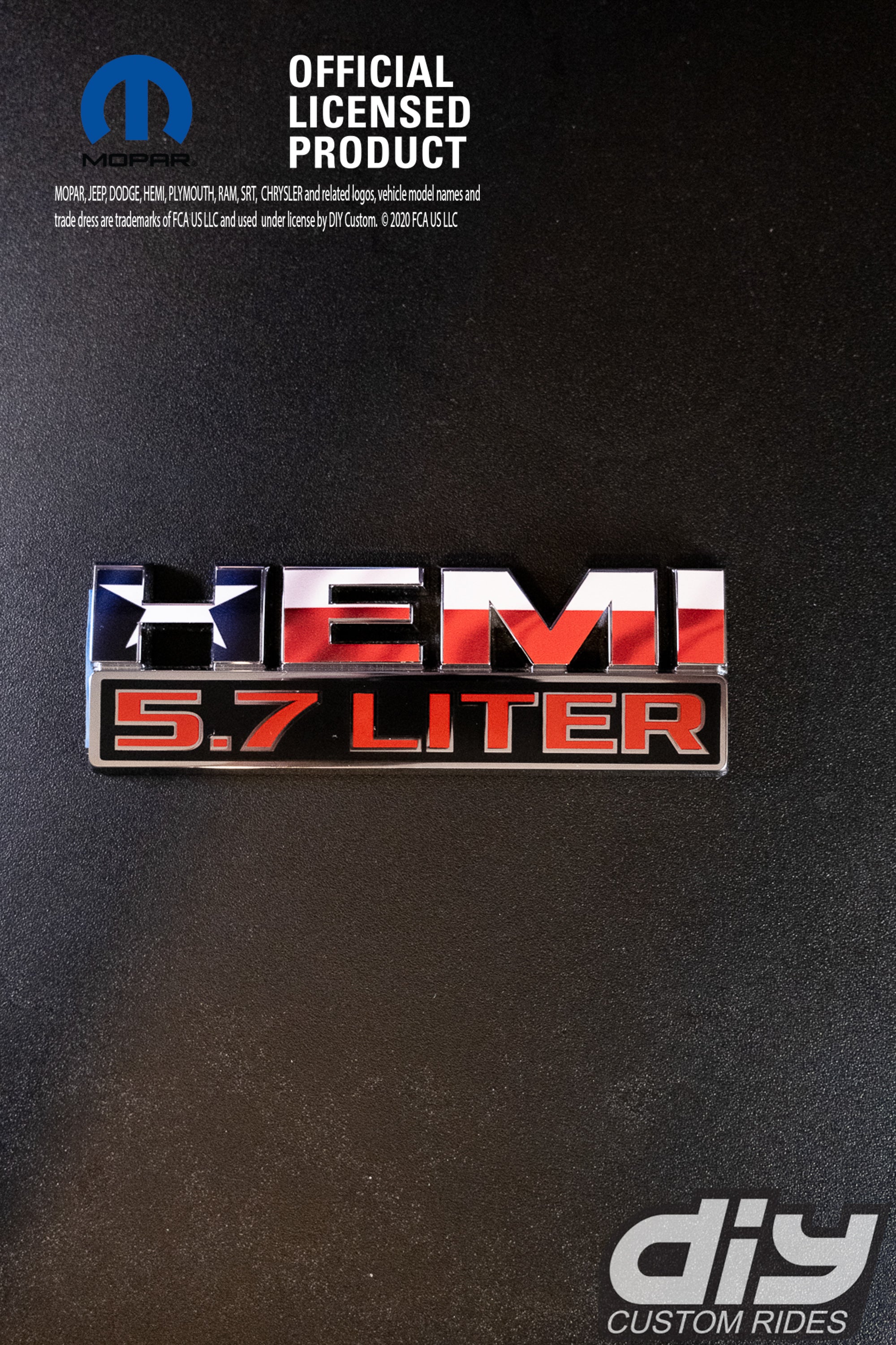 HEMI Fender Emblem Overlay Decals L&R TEXAS FLAG Fits 13-23 RAM Trucks ...