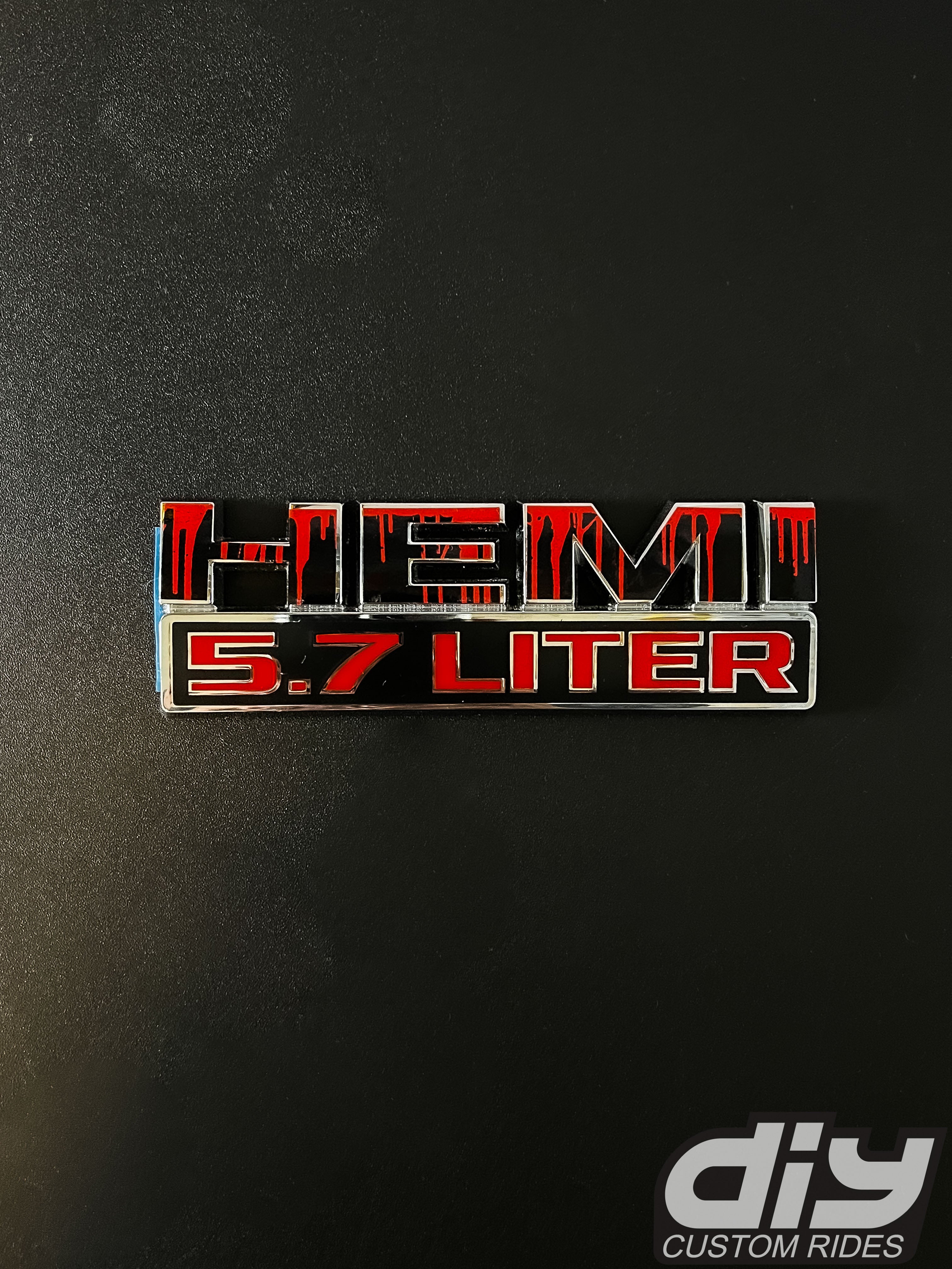 RAM 1500 HEMI Fender Emblem Overlay Decals (Pair) DRIPPING RED Fits 20 ...
