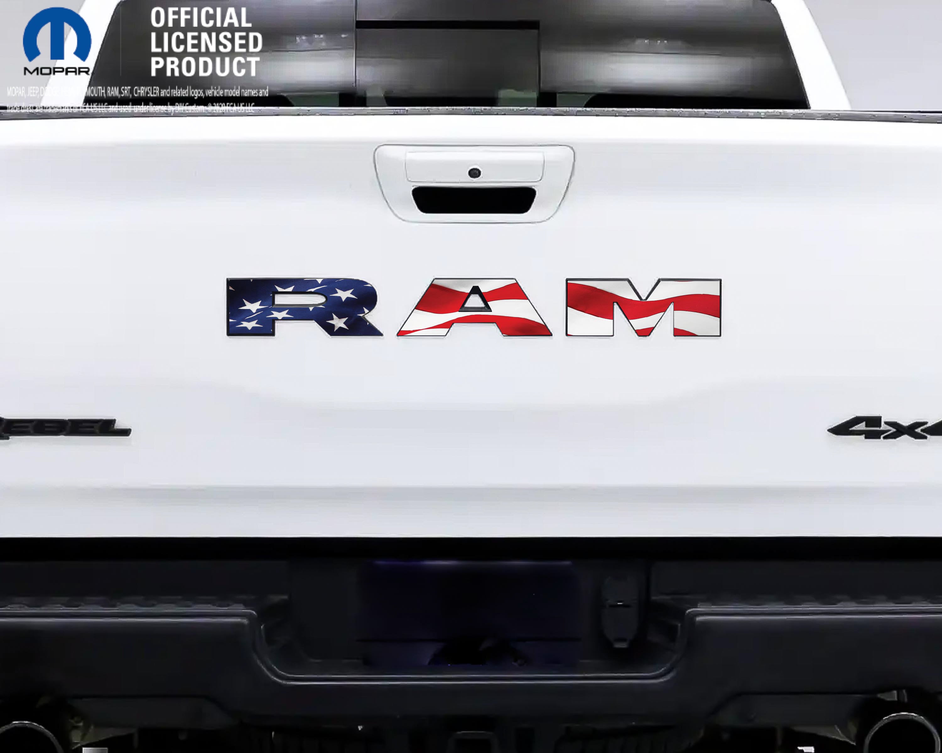 RAM Tailgate Letters Overlay Decals American Flag Fits 2009-2025 Truck ...